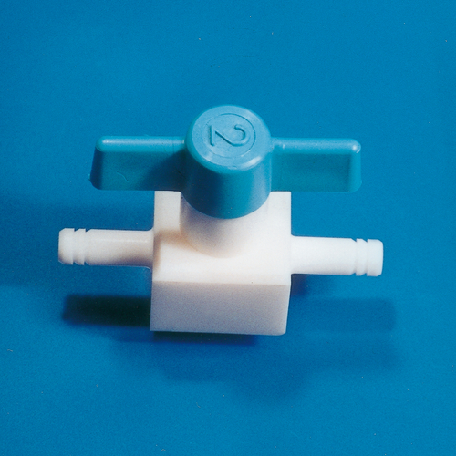 Absperrhahn aus PTFE mit Tüllen | Reichelt Chemietechnik